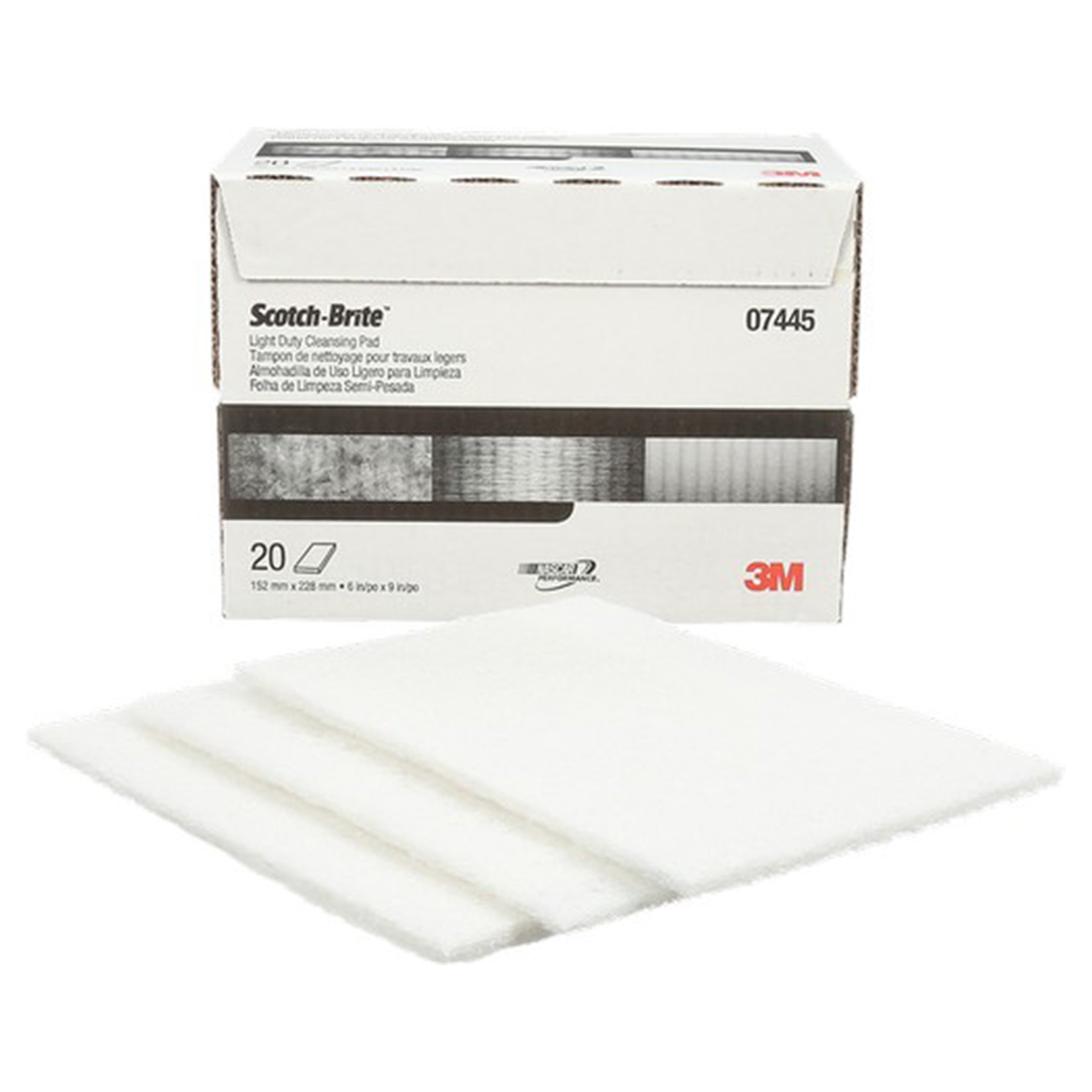 3M 7445 6" x 9" Super Fine Scotch-Brite White Hand Pad (20/pk) — Painters Solutions