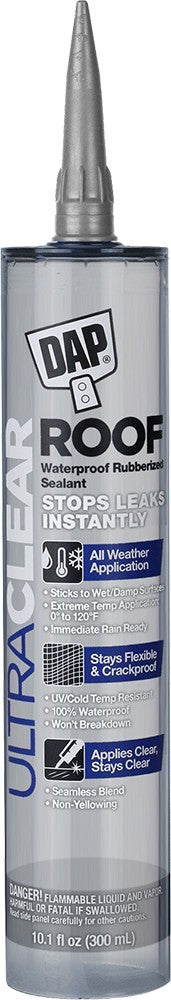 DAP 18395 10.1oz ULTRA CLEAR ROOF Waterproof Rubberized Sealant (12 PA ...
