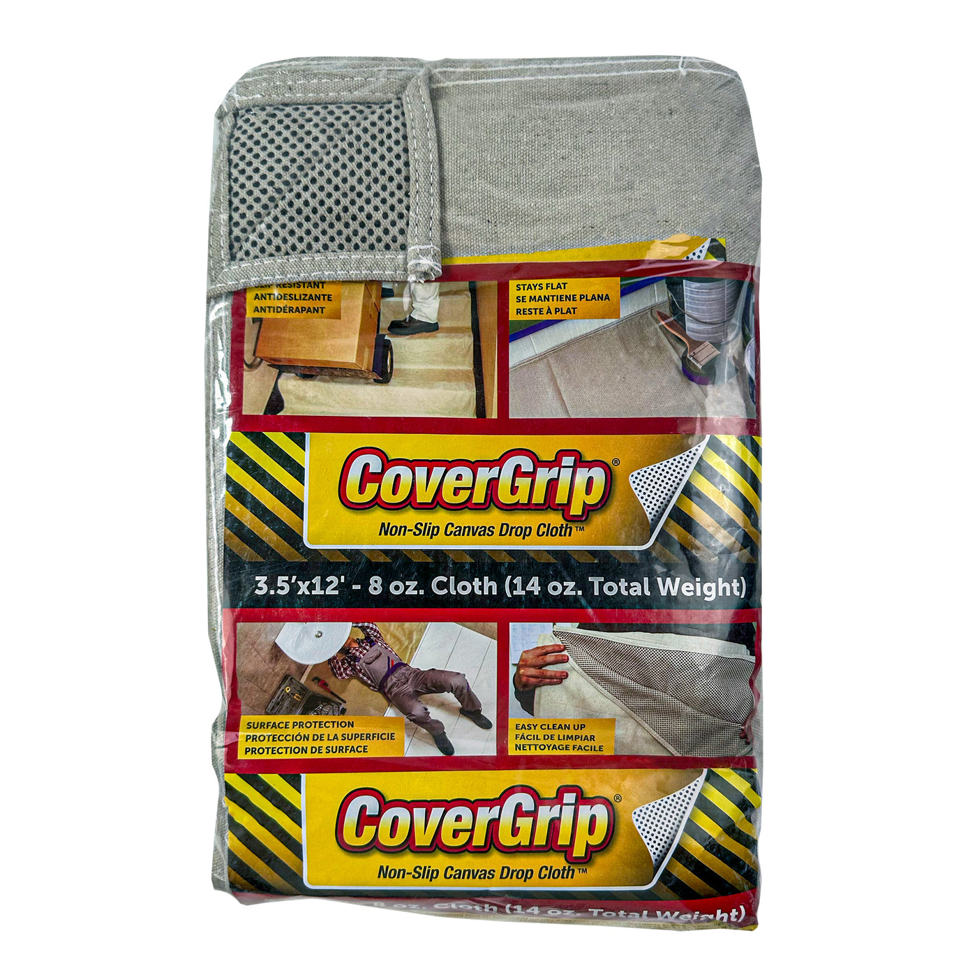 Covergrip 351208 3.5' x 12' 8oz Non-Slip Safety Drop Cloth — Painters ...