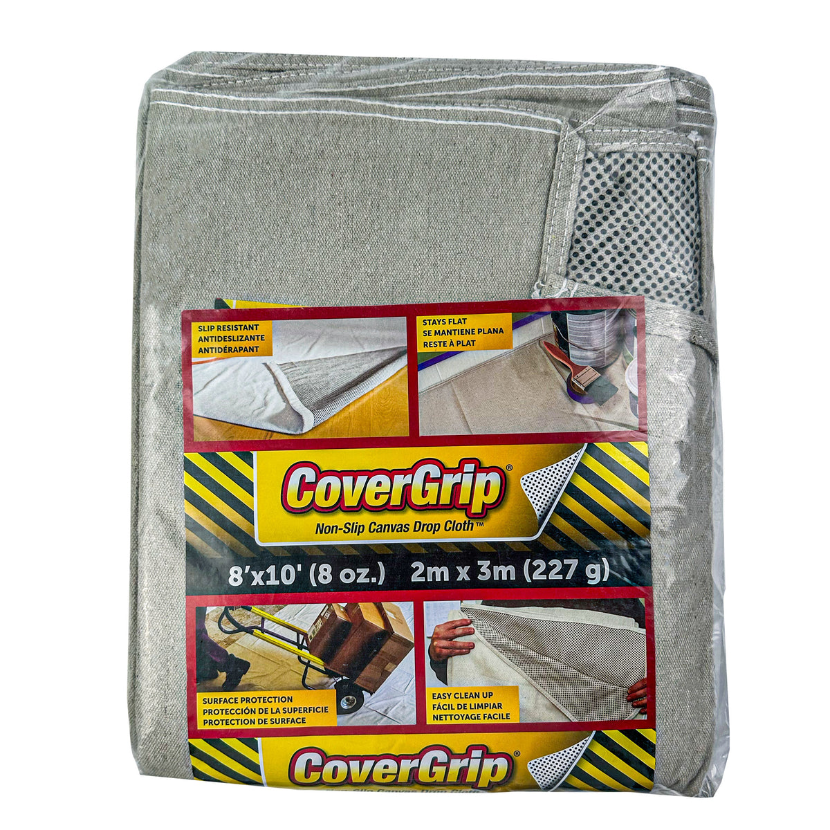 Covergrip 081008 8' x 10' 8oz Non-Slip Safety Drop Cloth — Painters ...