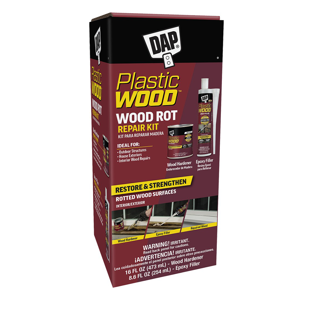 DAP 21005 Plastic Wood Wood Rot Repair Kit (Contains: 16oz Wood Harden ...